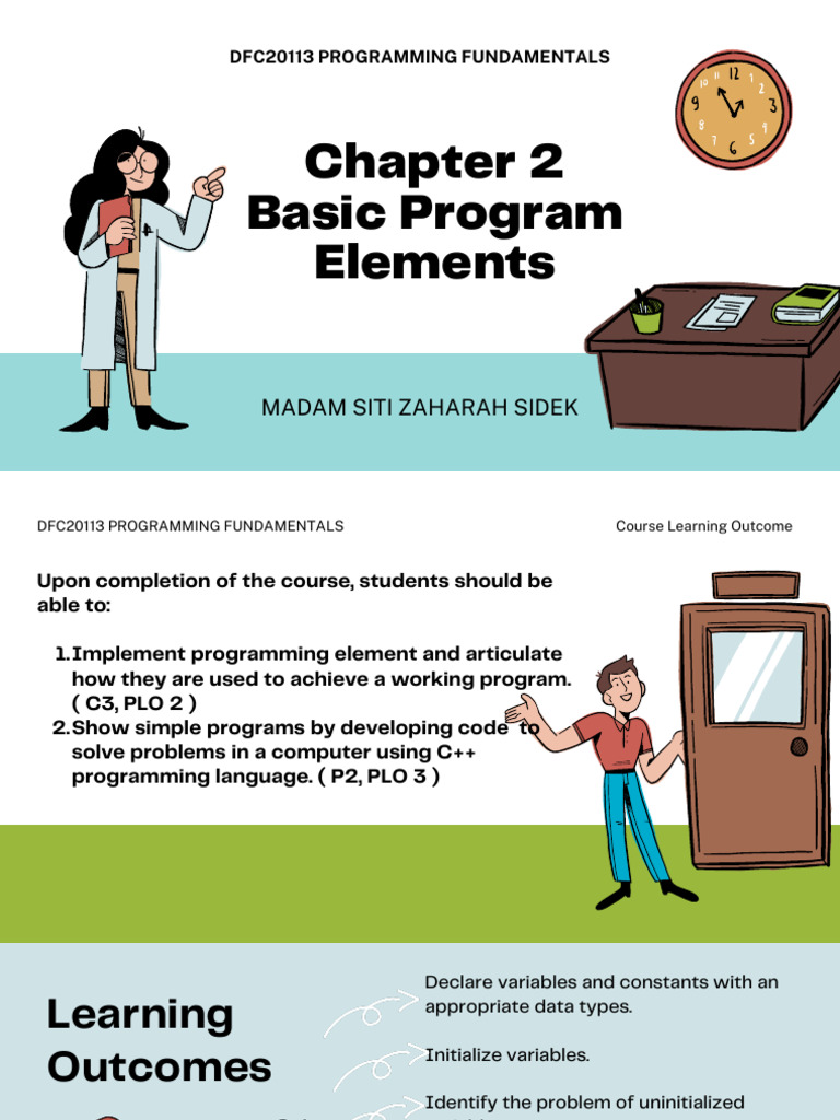DFC20113 - Chapter 2 (Basic Program Elements - 2.1 - 2.2 - 2.3) | PDF ...