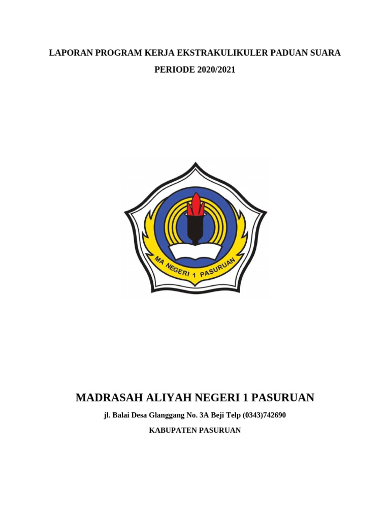 Laporan Program Kerja Ekstrakulikuler Paduan Suara | PDF