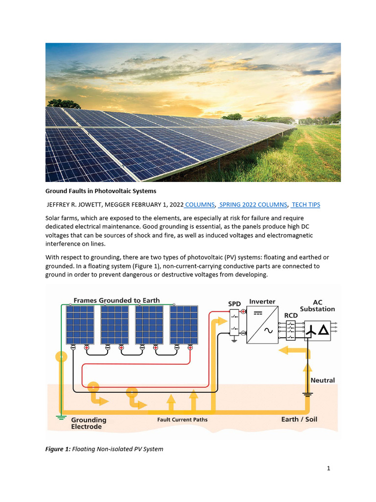 Ground Faults in Photovoltaic Systems | PDF | Photovoltaic System | Photovoltaics