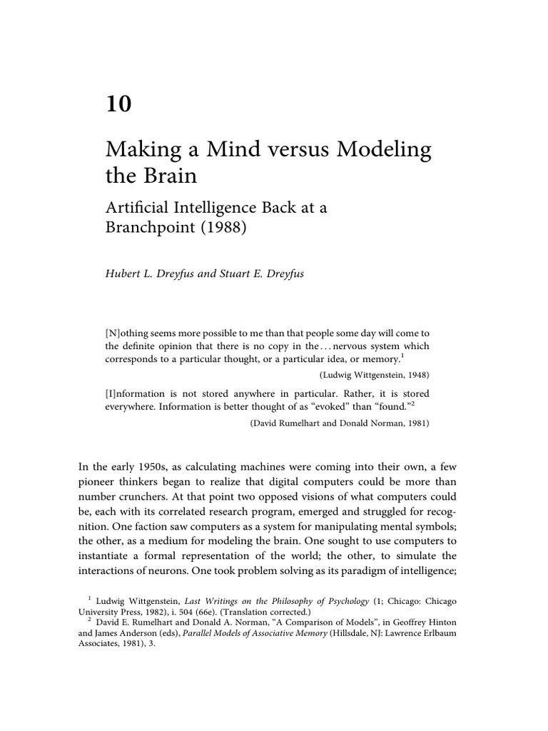 Making A Mind Versus Modelling Brain | PDF | Edmund Husserl ...