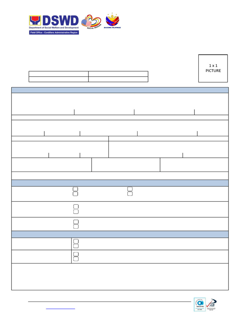 NEW SOCPEN APPLICATION FORM (2024) - For LGU Use | PDF | Government | Welfare