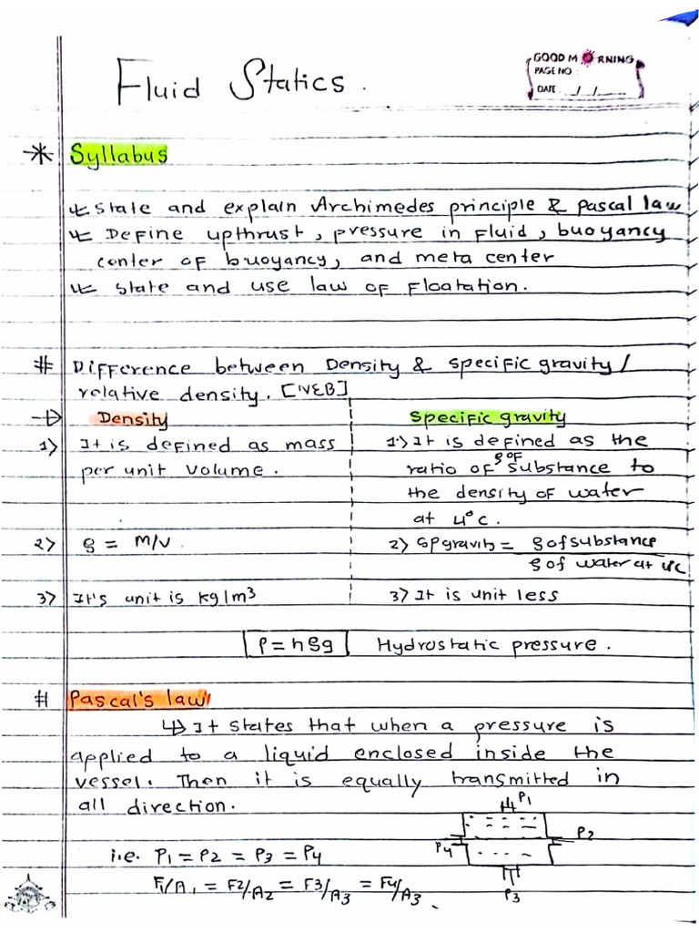 3. Fluid Statics | PDF