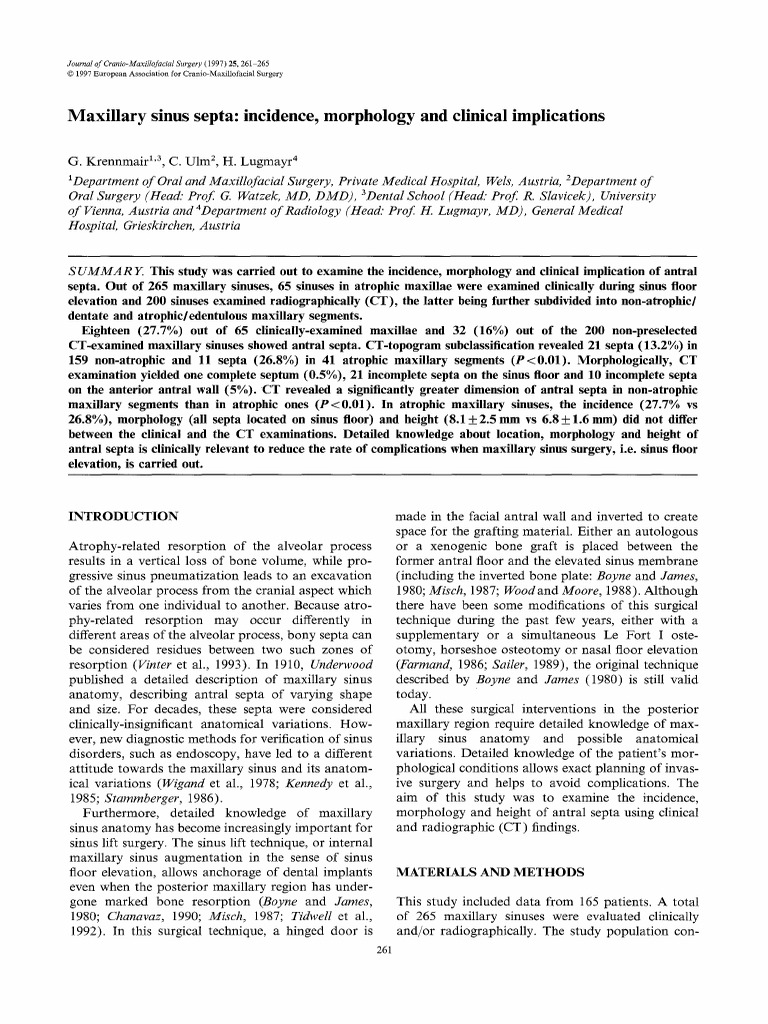 Maxillary Sinus Septa 2 | PDF | Oral And Maxillofacial Surgery ...