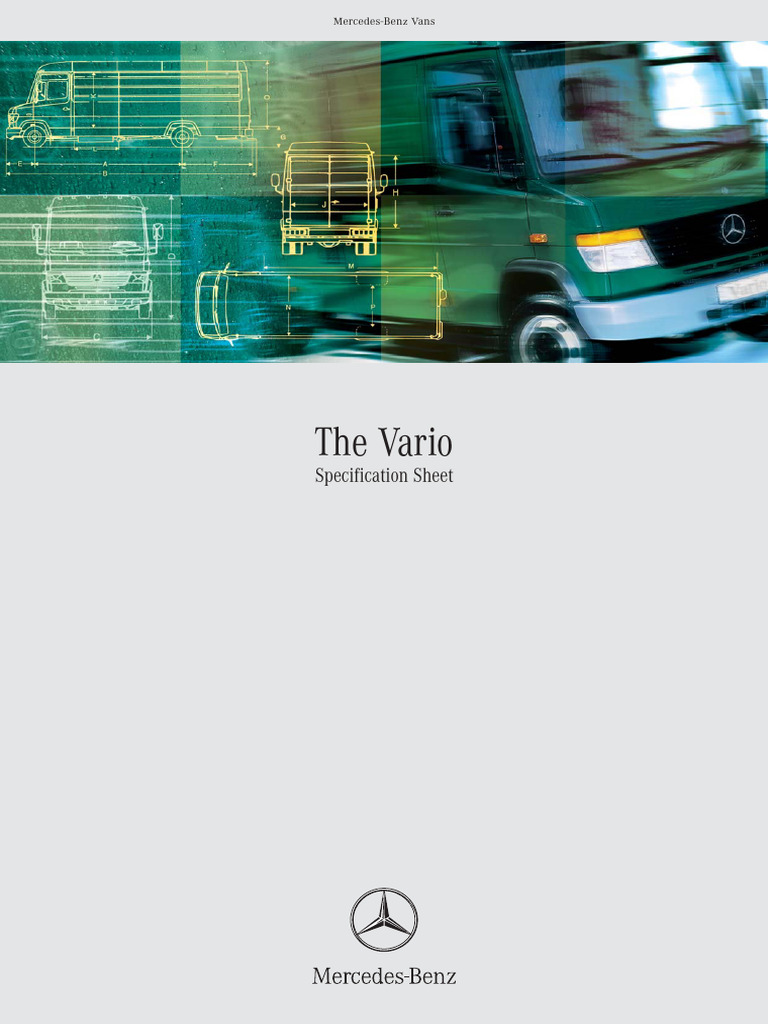 2004 Mercedes Benz Vario Chassis Cab Spec Sheet UK | PDF | Truck | Vehicles