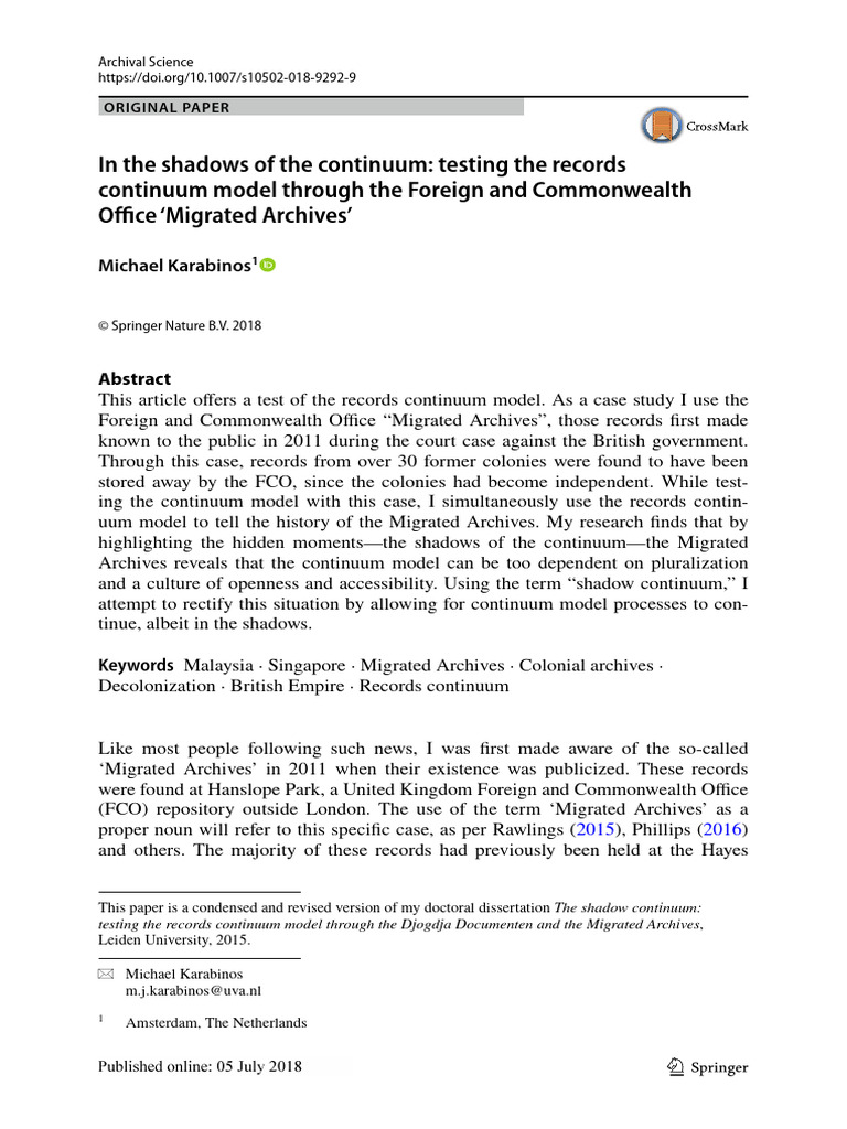 Testing the Records Continuum Model | PDF | Archive
