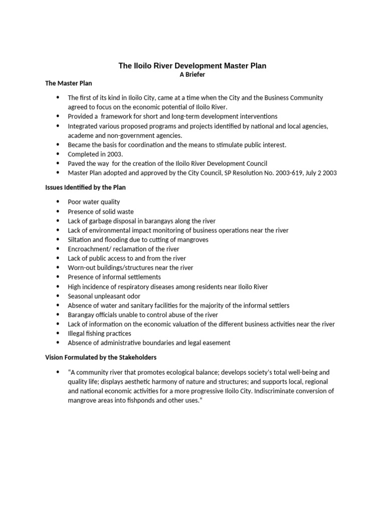 Briefer River Master Plan | PDF | Conservation Biology | Infrastructure