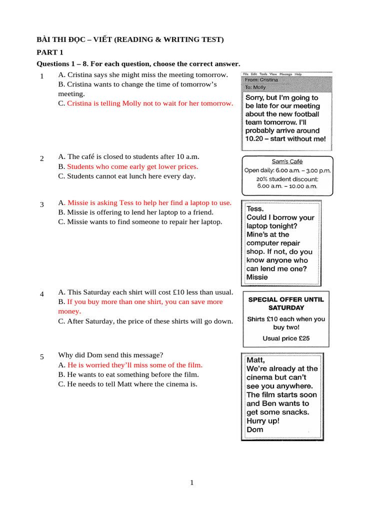 Reading and Writing Test Practice | PDF | Crocodile