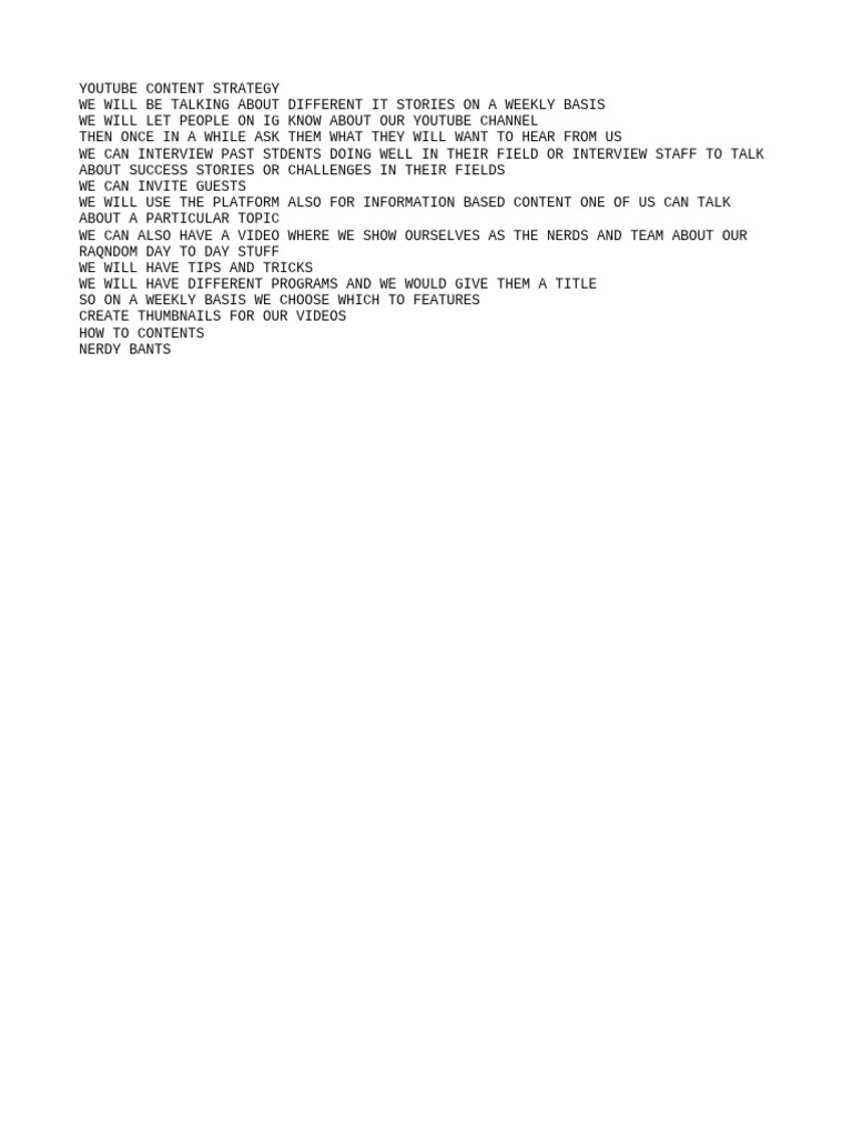 You Tube Strategy | PDF