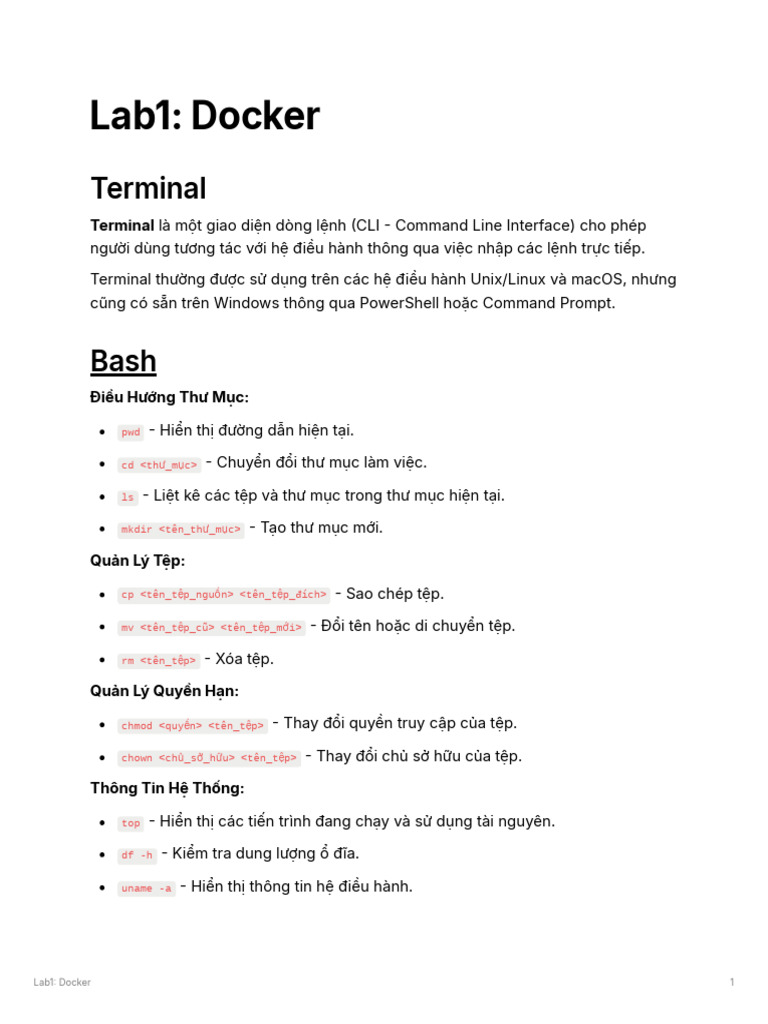 Lab 1 - Docker | PDF