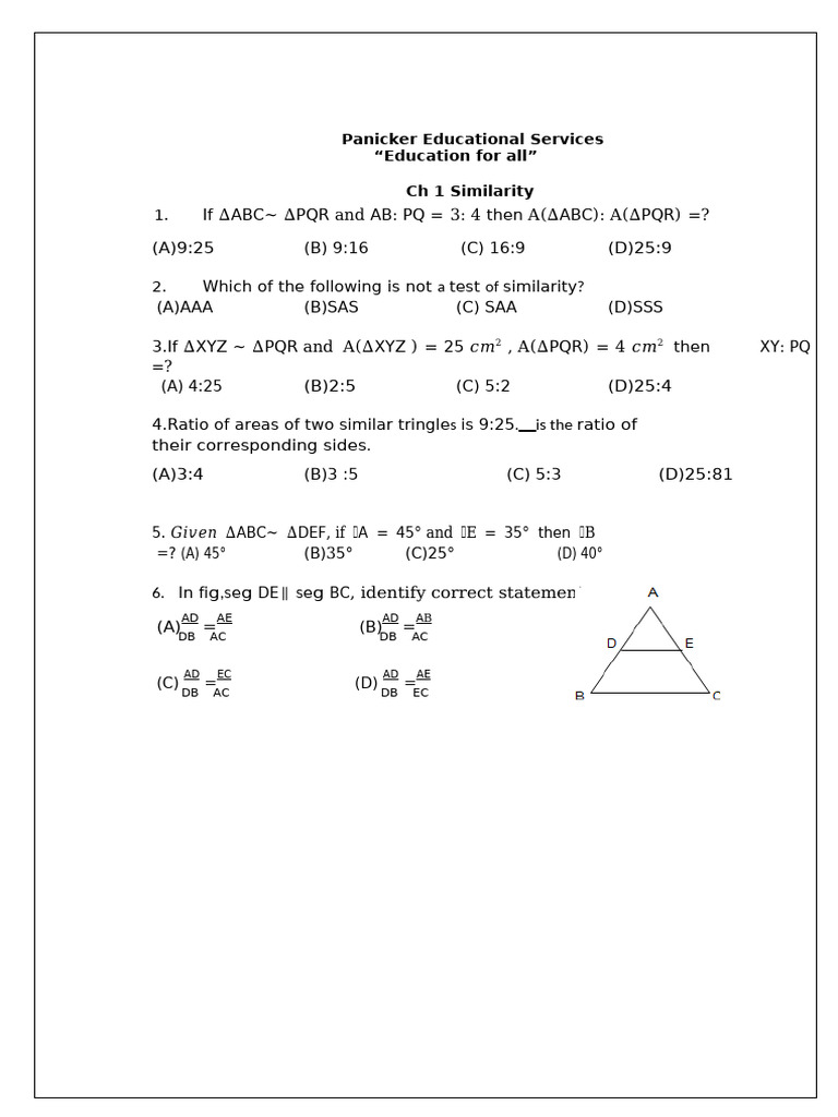Geometry 10th Chapter 1 Similarity | PDF | Classical Geometry | Elementary Mathematics