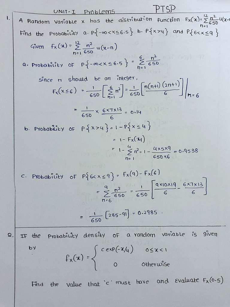 Unit 1 Problems PTSP | PDF