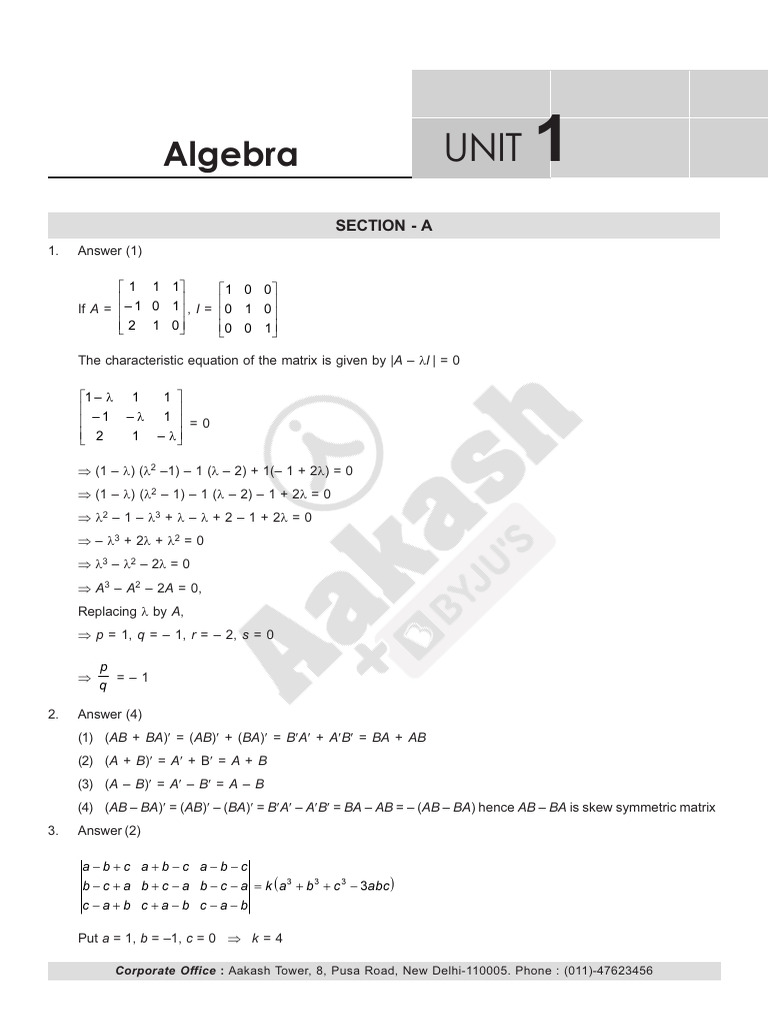 SA_23_24_XII_P2_mat_U-1_S-A | PDF | Matrix (Mathematics) | Algebra