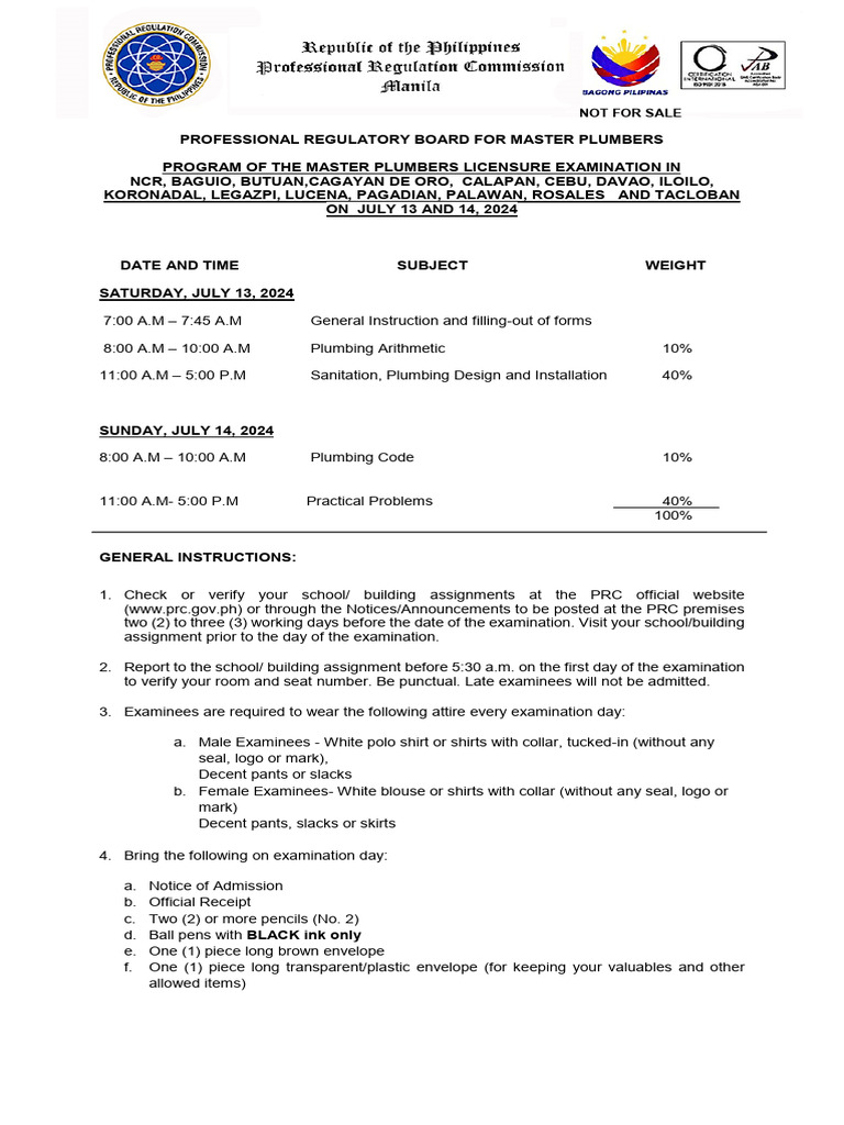 Master Plumber Program and School Assignment July 2024 | PDF | Calculator