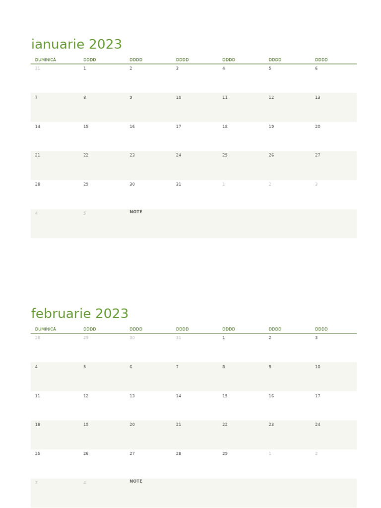 Calendar de 12 Luni | PDF