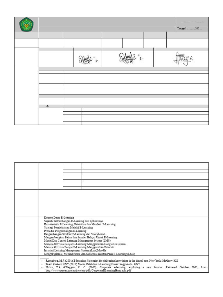 RPS - E-Learning Pembelajaran Fisika | PDF