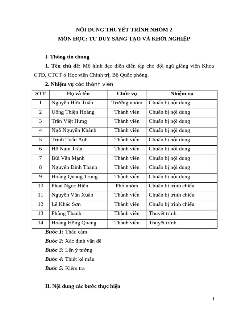 Noi Dung Thuyet Trinh Nhom 2 | PDF