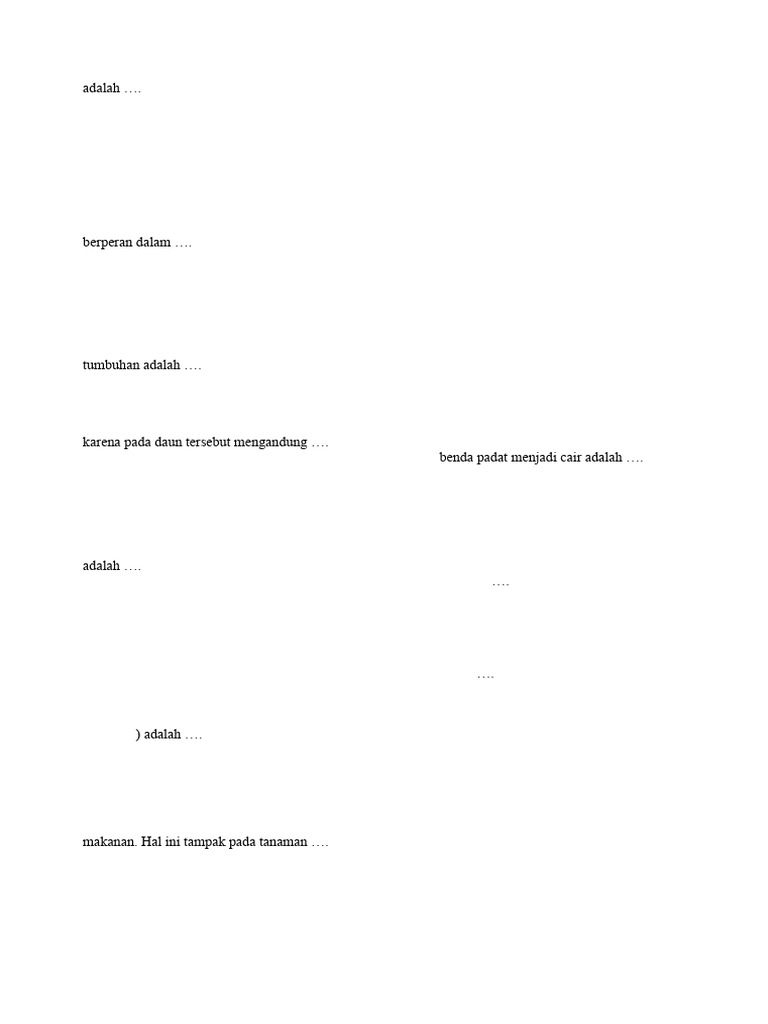 Soal Sas 1 Ipas Kelas 4 | PDF