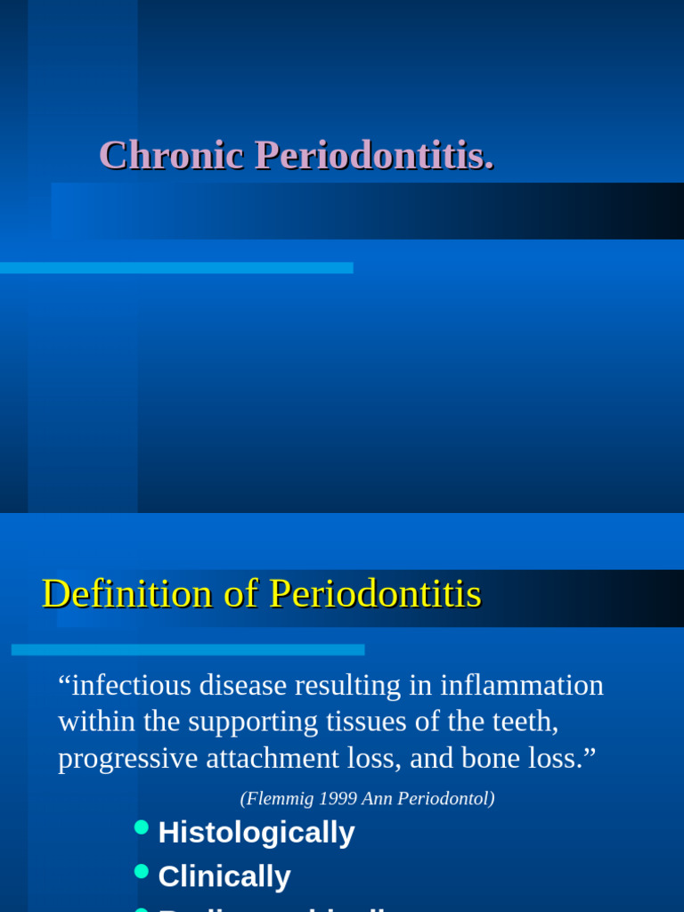 Chronic Periodontitis Overview | PDF | Periodontology | Health Sciences