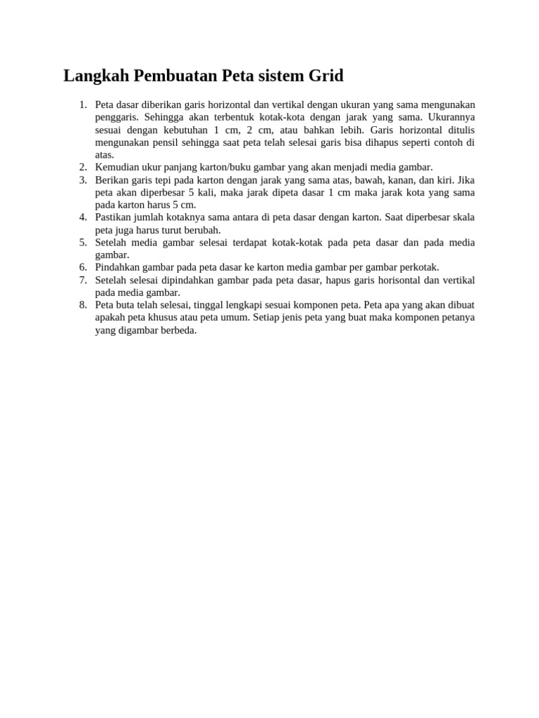 Langkah Pembuatan Peta sistem Grid | PDF