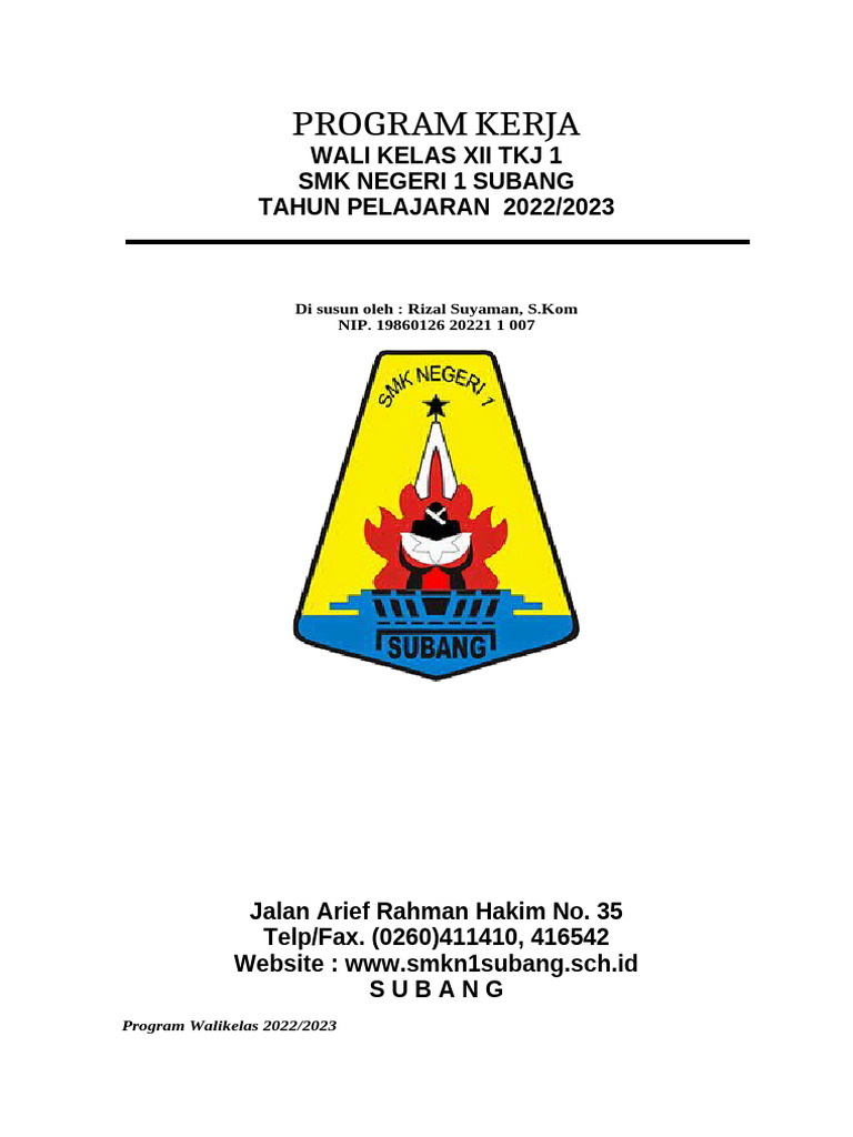Program Wali Kelas - Ok - 2022 - 2023 | PDF