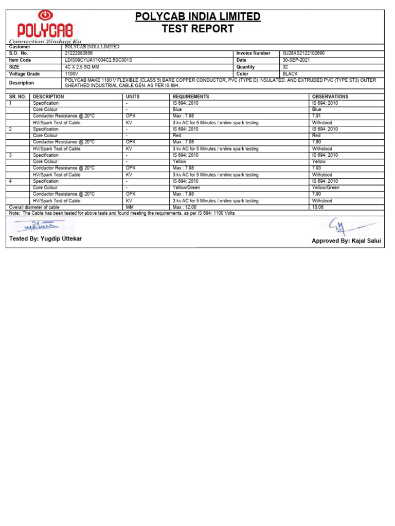 Cable IF2.5X4 | PDF | Alternating Current | Electrical Conductor