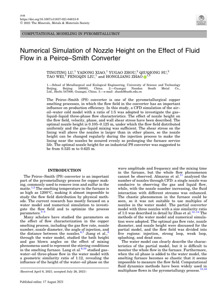 Numerical Simulation of Nozzle Height On The Effect of Fluid | PDF ...