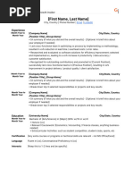BCG Resume Template Guide | PDF