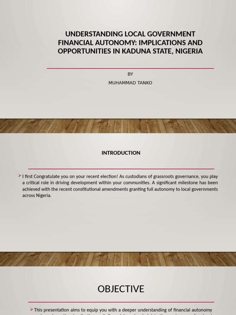 Local Government Financial Autonomy in Kaduna | PDF | Taxes | Governance