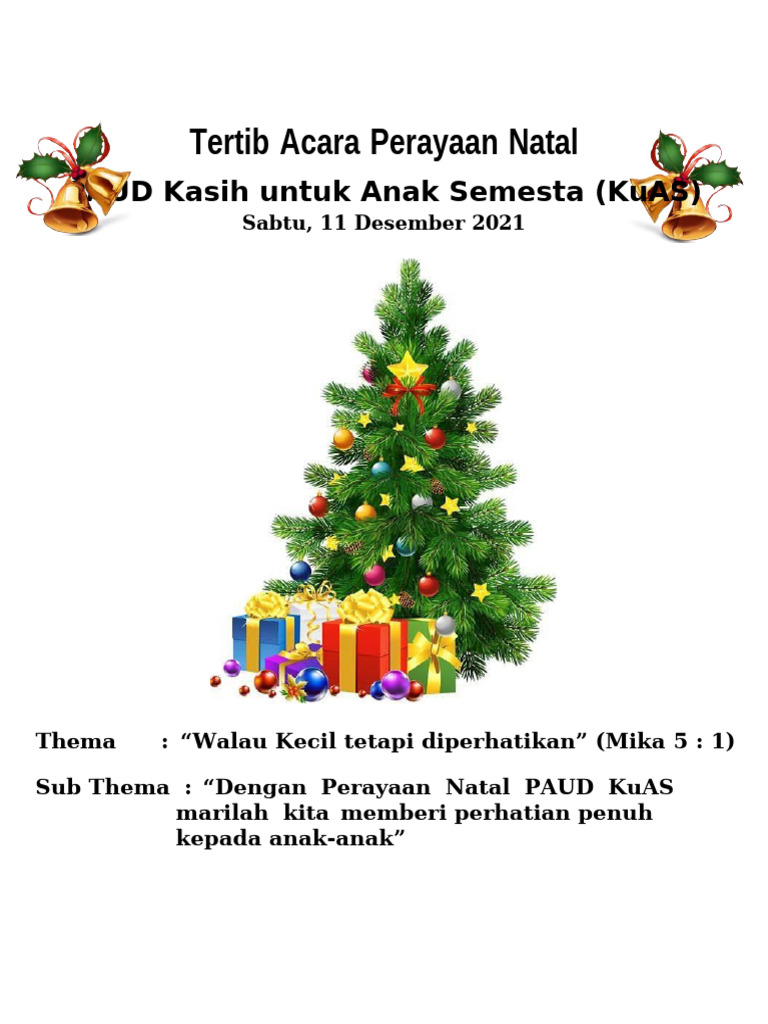 Tertib Acara Natal - Paud Kuas | PDF