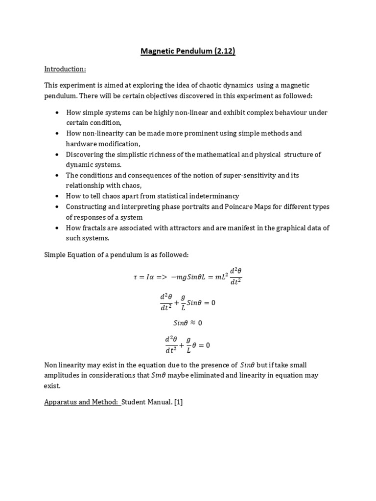 Magnetic_Pendulum | PDF | Chaos Theory | Dynamical System