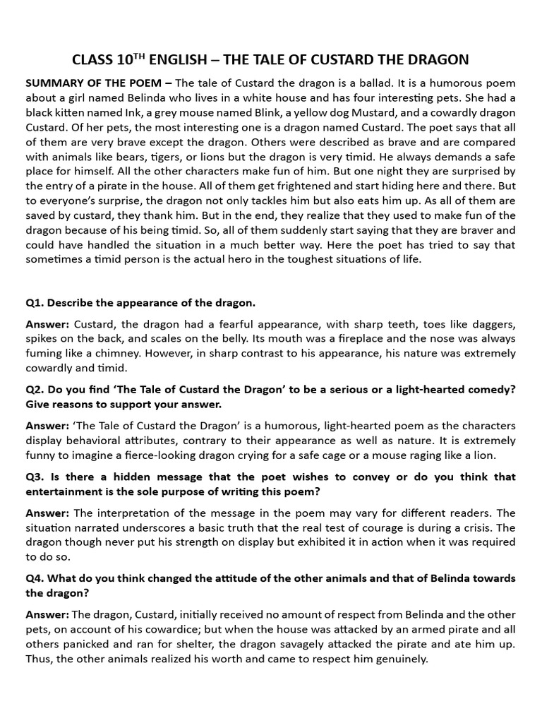 10th Notes | PDF | Dragon