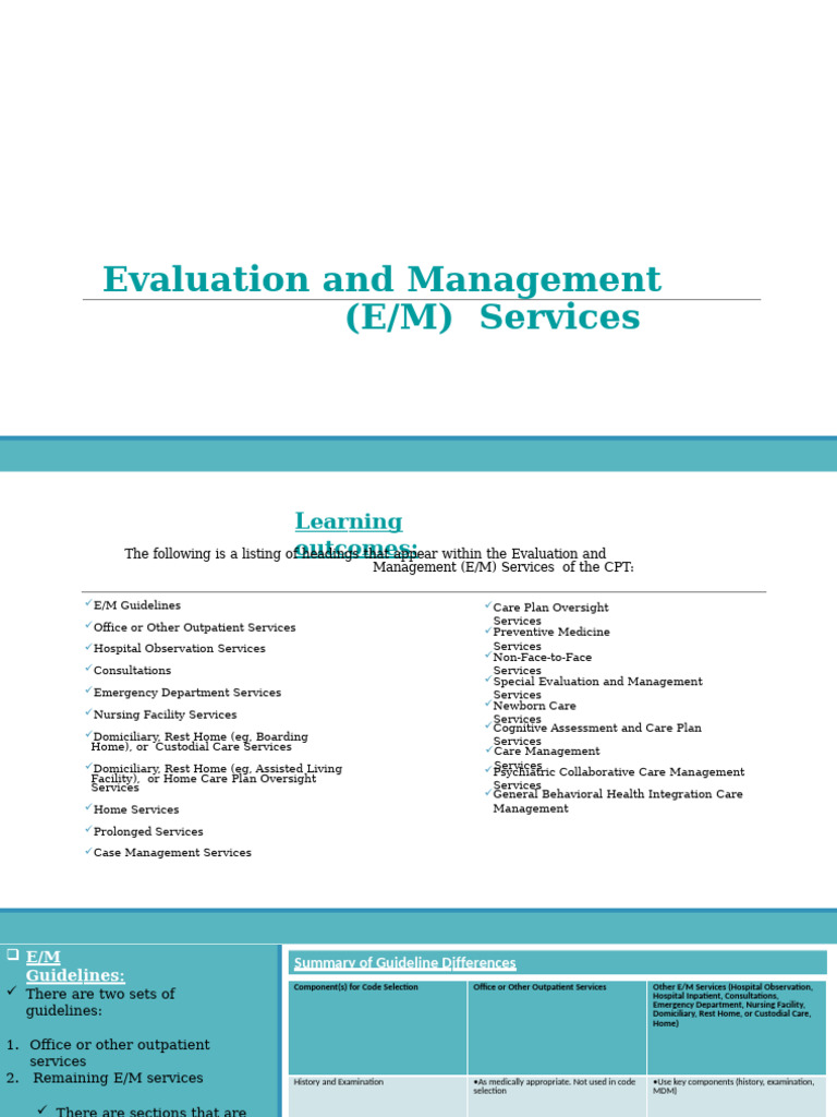 Evaluation and Management | PDF | Patient | Emergency Department
