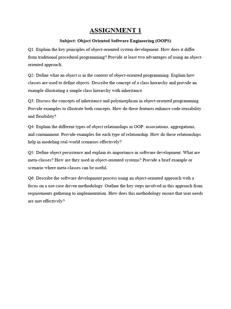 Assignment 1 Oose | PDF