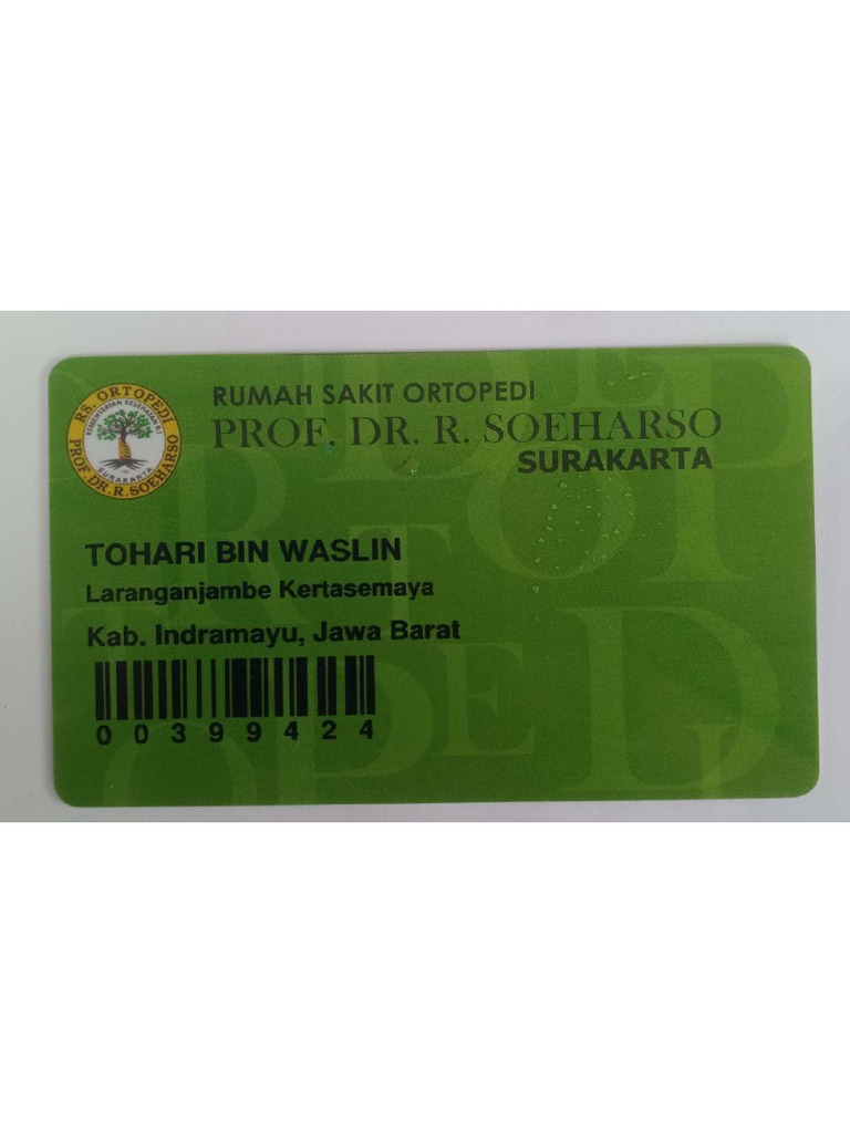 Kartu Berobat Rso Suharso | PDF