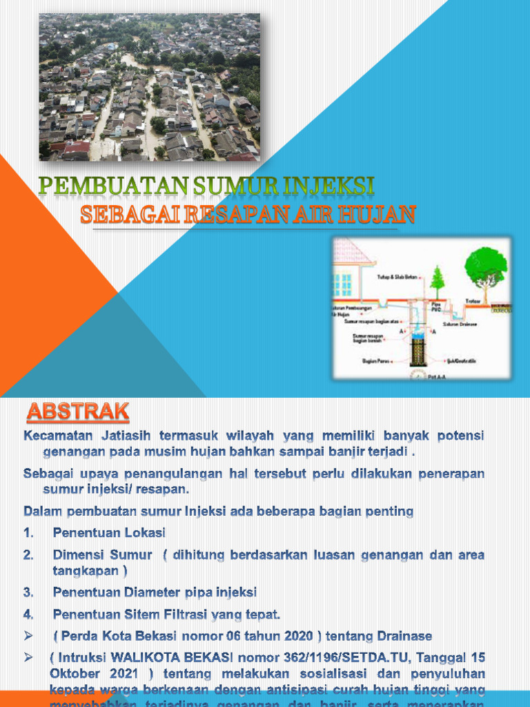 PEMBUATAN SUMUR INJEKSI SEBAGAI RESAPAN AIR HUJAN Kecamatan Jatiasih | PDF