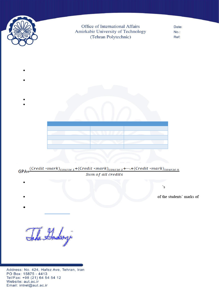 Grading System | PDF | Course Credit | Academia