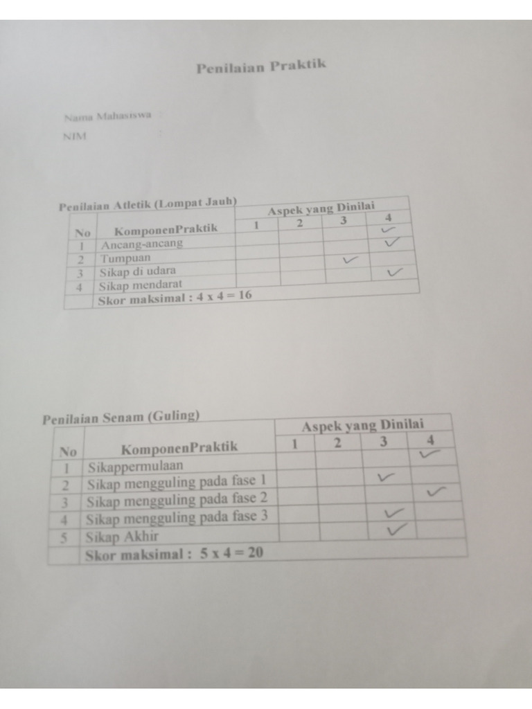 Penilaian Praktik 1 | PDF