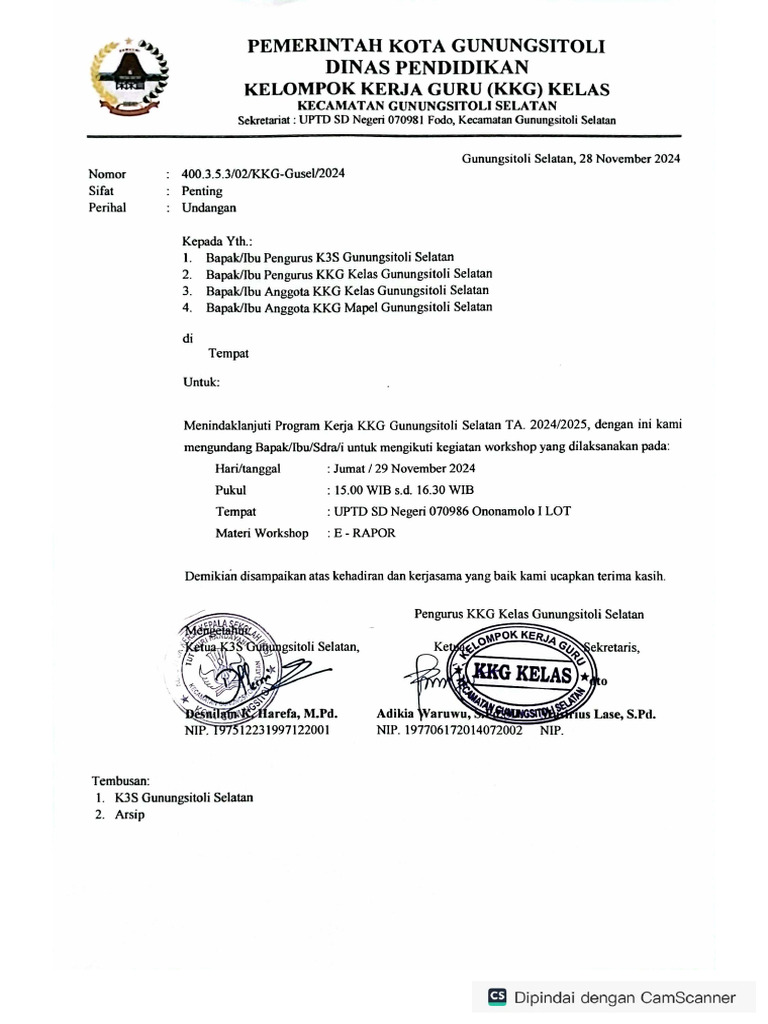 Undangan KKG Gusel | PDF