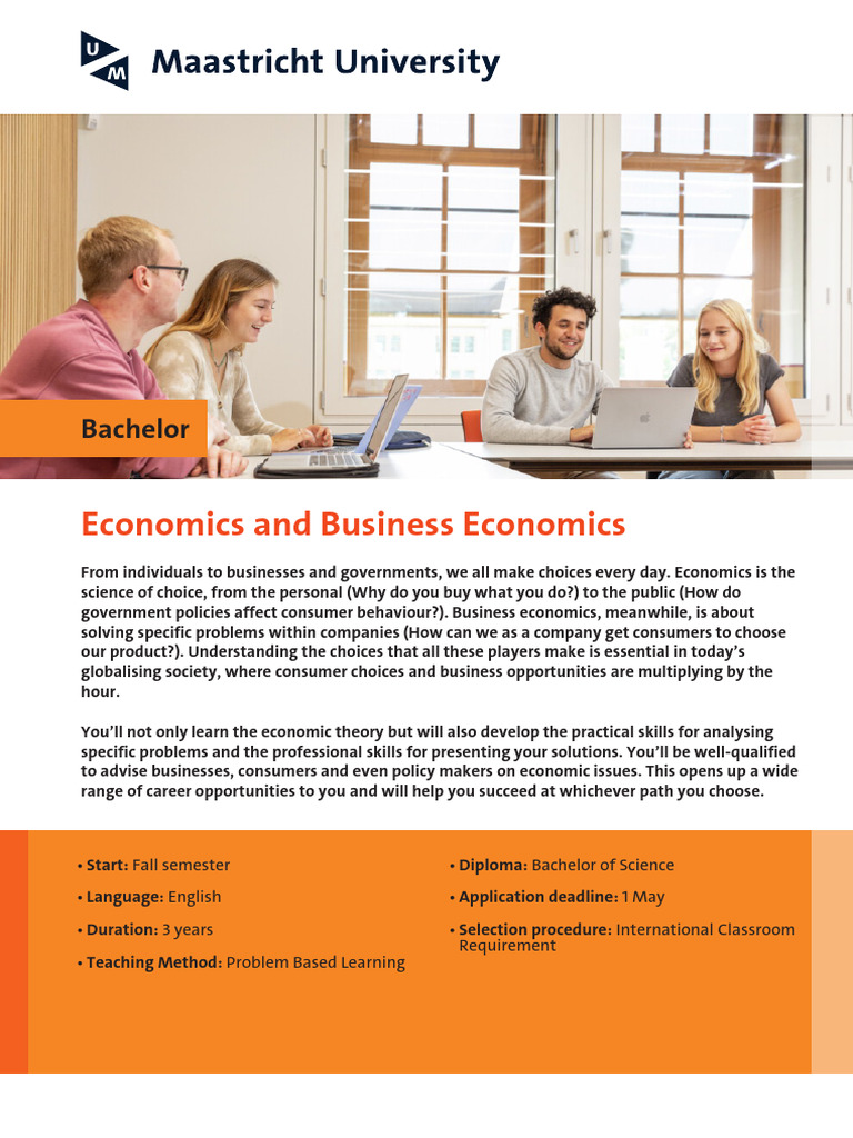 SBE - Bachelor Economics and Business Economics Flyer En | PDF ...