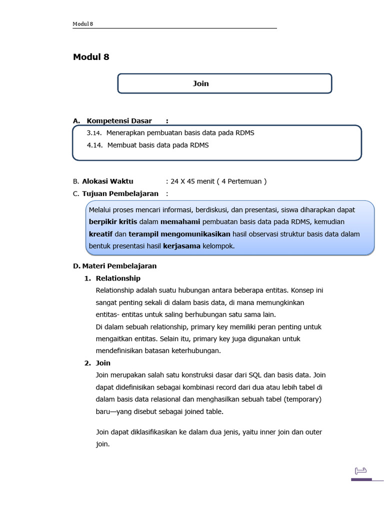 Materi Basdat 2 - Join | PDF