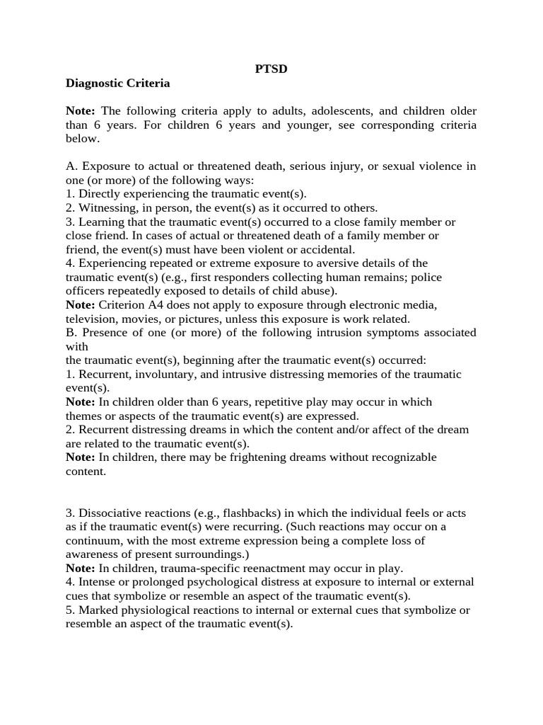 PTSD | PDF | Psychological Trauma | Dissociation (Psychology)