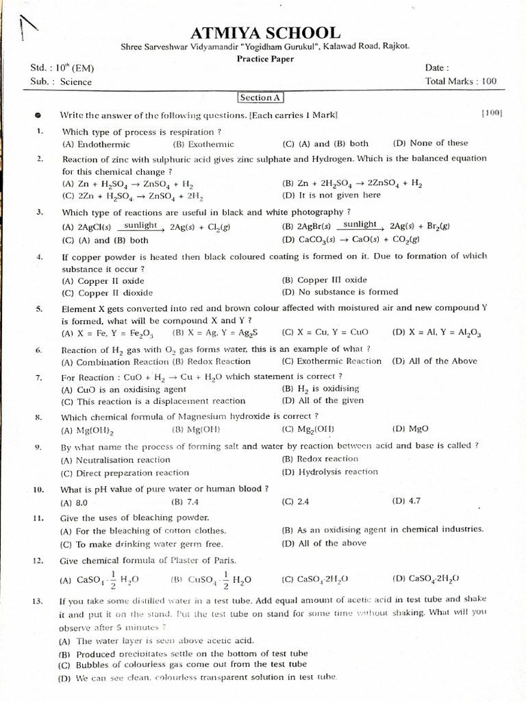 Science objective paper | PDF