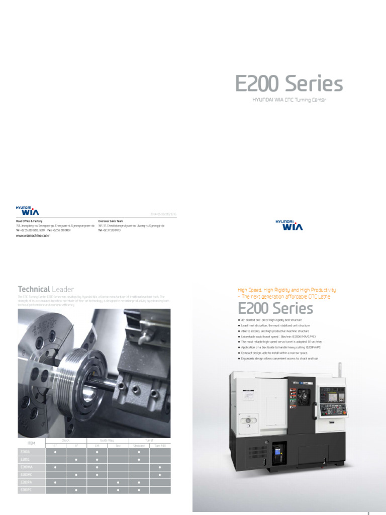 2013 New E200 Series (Eng) 0516D | PDF | Numerical Control | Drilling