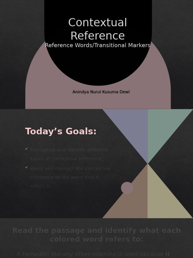 10 Contextual Reference | PDF | Adjective | Linguistics