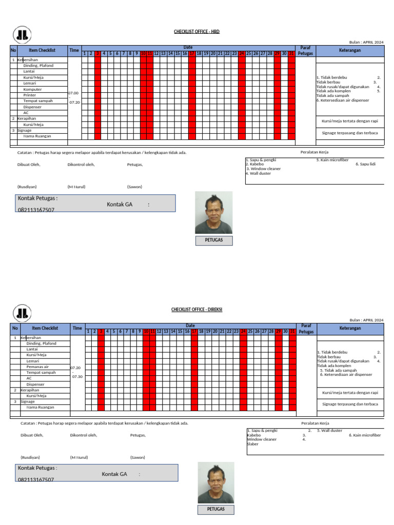 Checklist Sawon | PDF