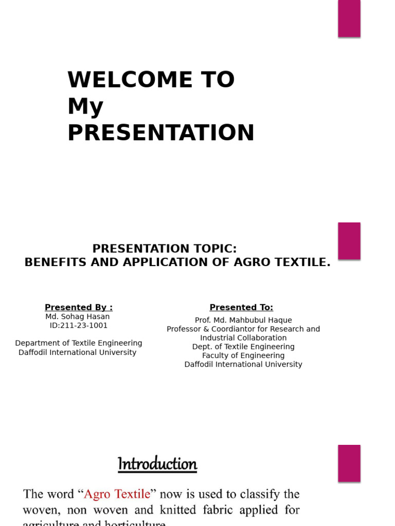 Technical Textile Presentation Slide Fall2024 F | PDF