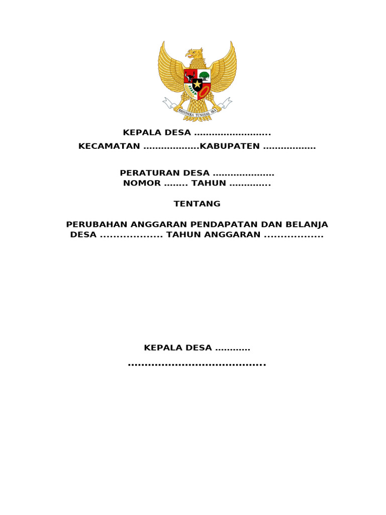 Contoh COVER Perdes Perubahan | PDF