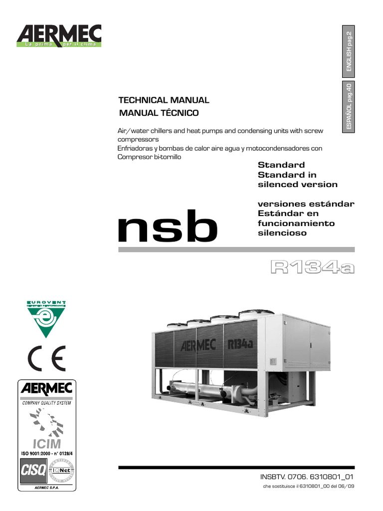 NSB4802 Aermec | PDF | Pump | Building Engineering