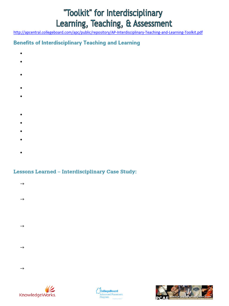 AP Interdisciplinary Teaching and Learning Toolkit | PDF ...