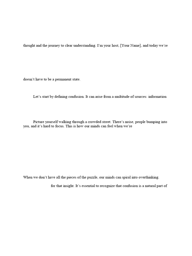 Confused Thinking To Finding Clarity | PDF | Thought | Mind